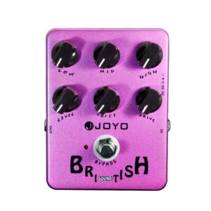 joyo jf-16 british sound effects pedal with classic brit-rock era amp simulator and unique voice control