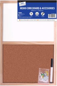 tallon just stationery 450x300mm split cork/dry wipe board