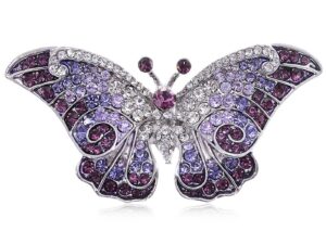 alilang empress monarch winged butterfly crystal rhinestone brooch pin