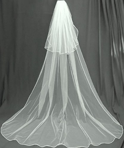 Shop Ginger Wedding 2 Tier Cathedral Royal Custom Make Crystals Rhinestones Bridal Veil Diamond White/Light Ivory