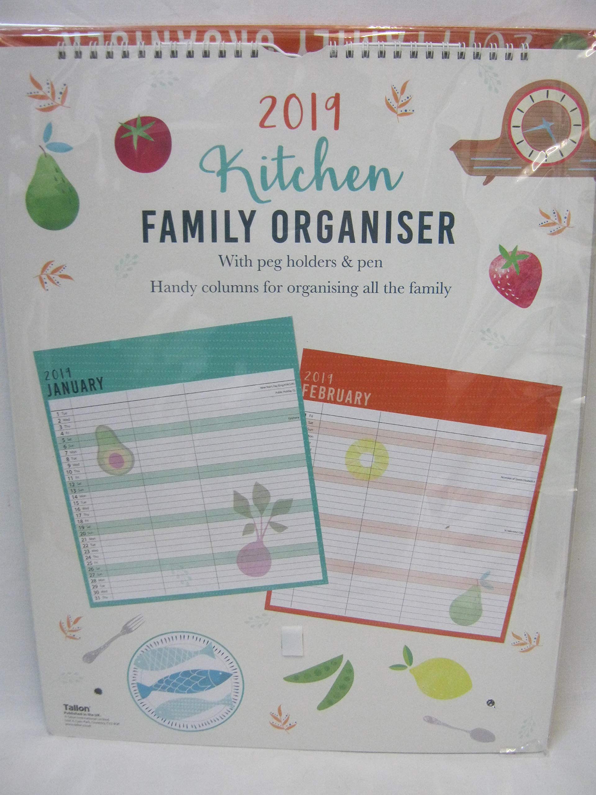 Tallon 0026 Family Calendar with Peg Hangers & Pen