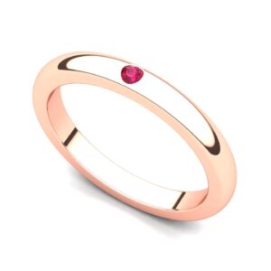 juno jewelry 18k rose gold bezel set ruby band ring, 5