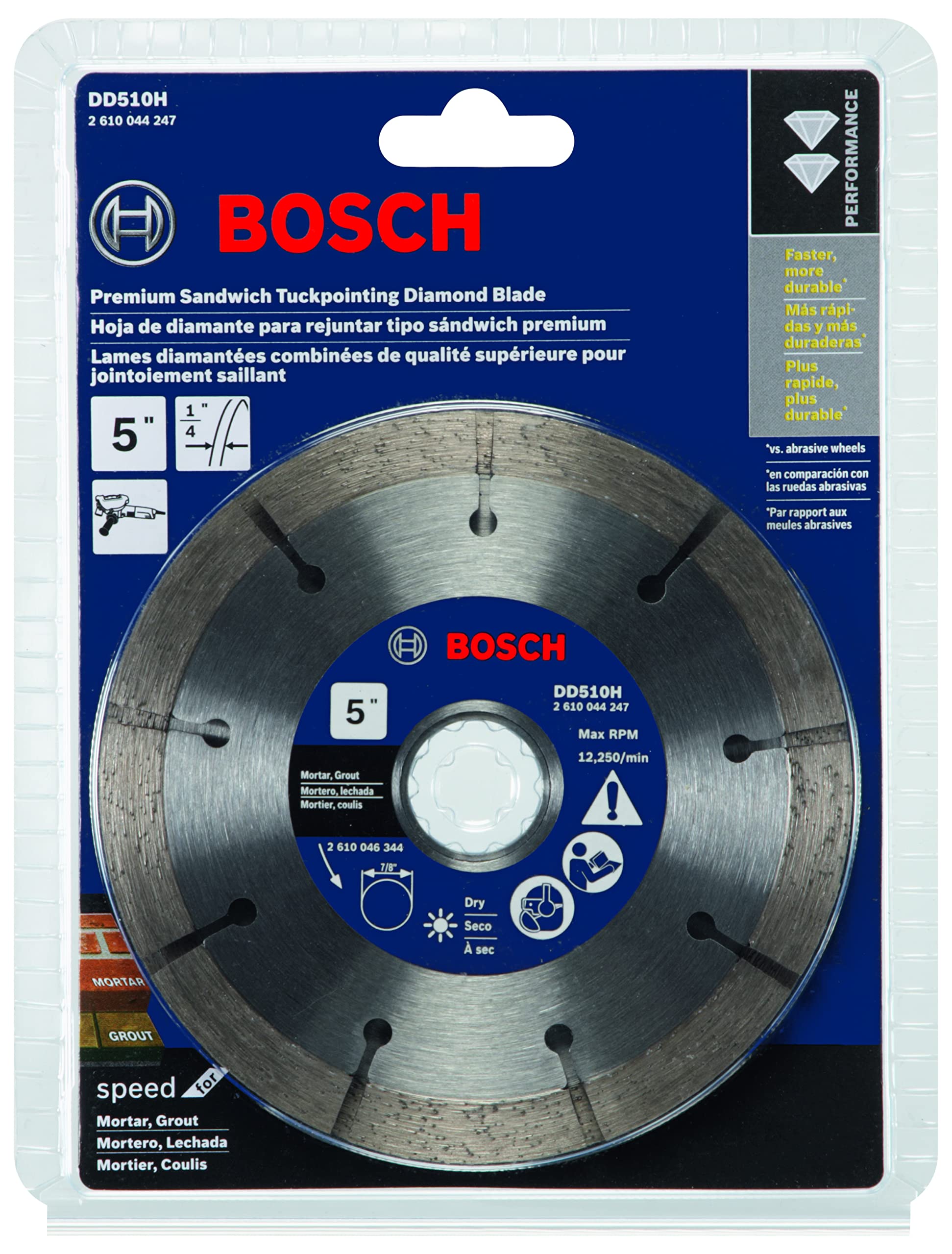 BOSCH DD510H 5-Inch Premium Sandwich Tuckpointing Diamond Blade,Grey