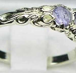 LetsBuyGold 925 Sterling Silver Real Genuine Tanzanite Womens Promise Ring - Size 9