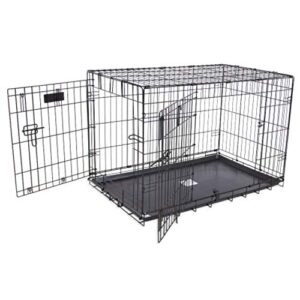 precision pet products two door provalue wire dog crate, 36 inch, for pets 50-70 lbs, with 5-point locking system