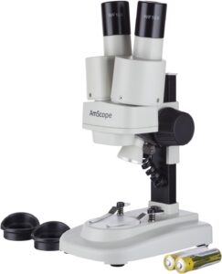 amscope kids se100zz-led portable led stereo microscope with 20x and 50x magnifications