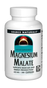 source naturals magnesium malate 625mg supplement essential, bio-available magnesium malic acid supplement - 200 capsules (packing may vary)