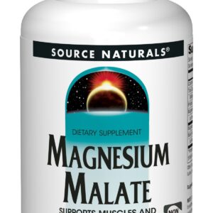 Source Naturals Magnesium Malate 625mg Supplement Essential, Bio-Available Magnesium Malic Acid Supplement - 200 Capsules (Packing may vary)