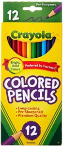 crayola long colored pencils, 12-count, pack of 12, assorted colors (4336949226)