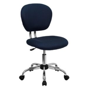 flash furniture beverly mid-back navy mesh padded swivel task office chair with chrome base