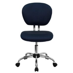 Flash Furniture Beverly Mid-Back Navy Mesh Padded Swivel Task Office Chair with Chrome Base