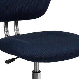 Flash Furniture Beverly Mid-Back Navy Mesh Padded Swivel Task Office Chair with Chrome Base