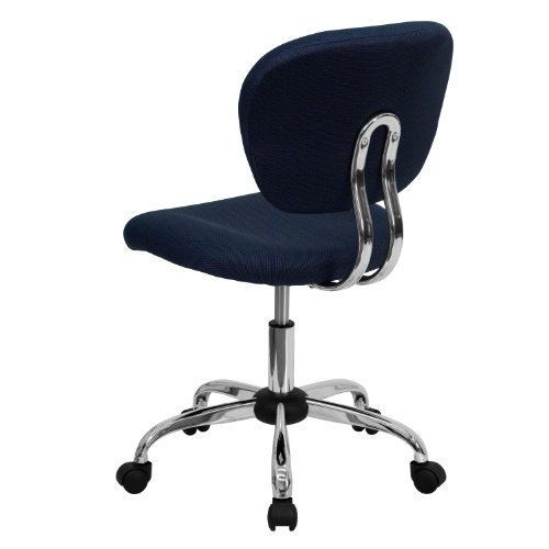 Flash Furniture Beverly Mid-Back Navy Mesh Padded Swivel Task Office Chair with Chrome Base