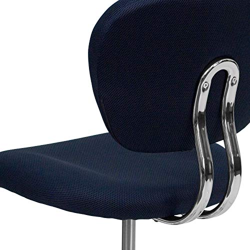 Flash Furniture Beverly Mid-Back Navy Mesh Padded Swivel Task Office Chair with Chrome Base