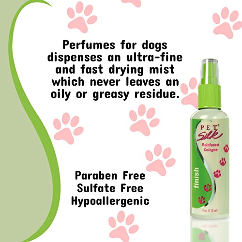 Pet Silk Rainforest Spray Cologne 11.6oz, Deodorizing Body Perfume & Condtioner, Clean/Fresh Light Florard Scent for Pet Grooming needs for Dogs, Cats and more!