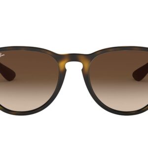 Ray-Ban RB4171 Erika Round Sunglasses, Rubber Havana/Brown Gradient Dark Brown, 54 mm