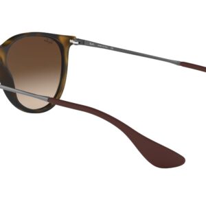 Ray-Ban RB4171 Erika Round Sunglasses, Rubber Havana/Brown Gradient Dark Brown, 54 mm