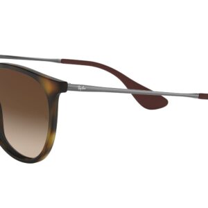 Ray-Ban RB4171 Erika Round Sunglasses, Rubber Havana/Brown Gradient Dark Brown, 54 mm