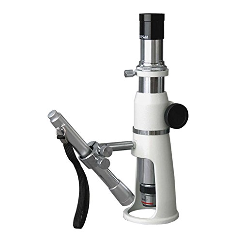 AmScope H50 Handheld Stand Measuring Microscope, 50x Magnification, 17mm Field of View, Includes Pen Light