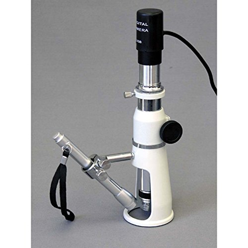 AmScope H50 Handheld Stand Measuring Microscope, 50x Magnification, 17mm Field of View, Includes Pen Light