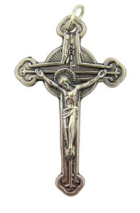 religious gifts silver tone greek orthodox jesus christ cross crucifix pendant, 1 3/4 inch