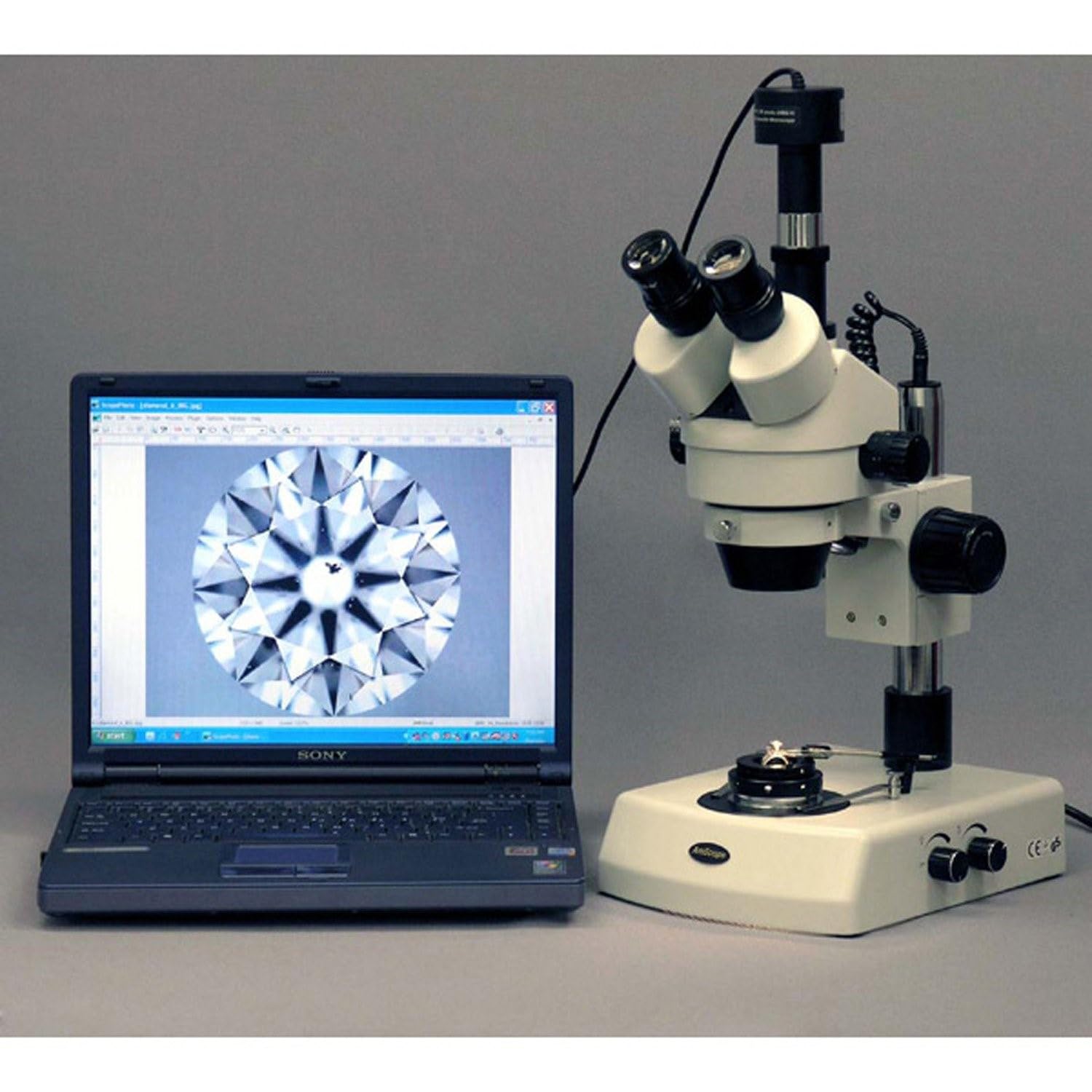 AmScope DK-SI Darkfield Condenser with Iris for Stereo Microscopes