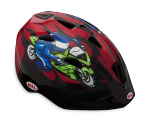 bell tater kids bike helmet, red moto gp flames, x-small