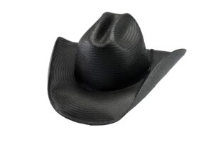 western hat! black wrangler shantung panama traditional western hat (large)