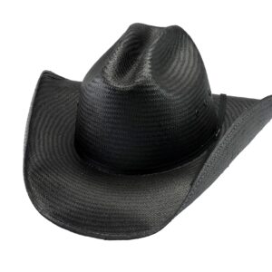 Western Hat! Black Wrangler Shantung Panama Traditional Western Hat (Large)