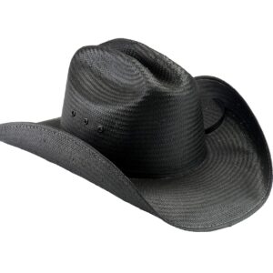 Western Hat! Black Wrangler Shantung Panama Traditional Western Hat (Large)