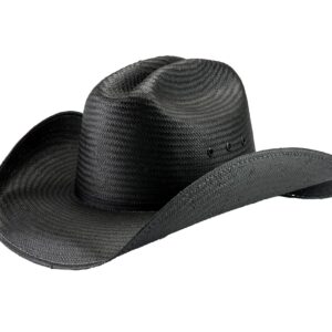 Western Hat! Black Wrangler Shantung Panama Traditional Western Hat (Large)