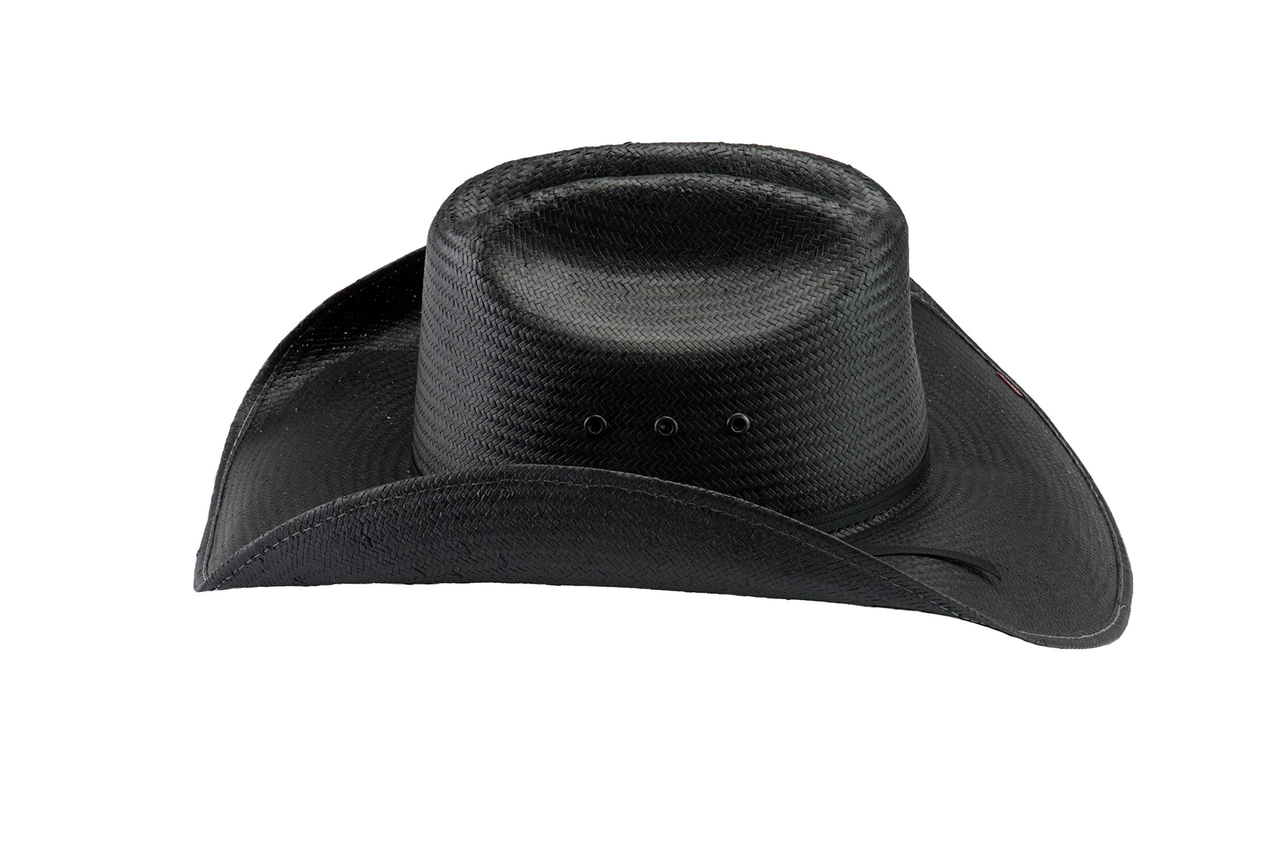 Western Hat! Black Wrangler Shantung Panama Traditional Western Hat (Large)