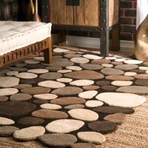 nuloom hand tufted pebbles area rug, 3' 6" x 5' 6", natural