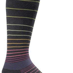 Sockwell Women's Circulator Moderate Graduated Compression Sock, Black Stripe - M/L