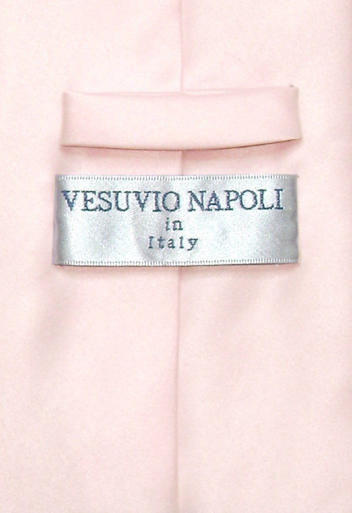 Vesuvio Napoli NeckTie Solid PINK Color Men's Neck Tie