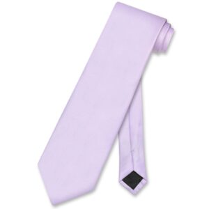 vesuvio napoli necktie solid lavender purple color men's neck tie, lavender light purple, one size