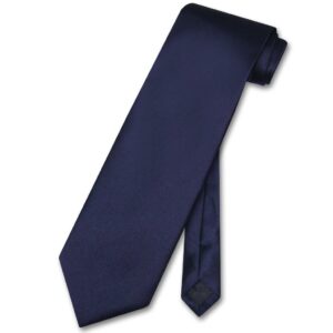 vesuvio napoli necktie solid navy blue color men's neck tie