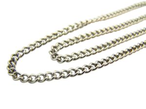 needzo religious gifts stainless steel heavy endless curb chain for saint medals or crosses, 24 inch