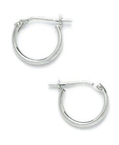 14k white gold 10mm round hoop earrings jewelry gifts for women