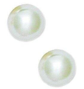 14k Yellow Gold Creamrose 10mm Round Crystal Pearl Earrings Jewelry for Women