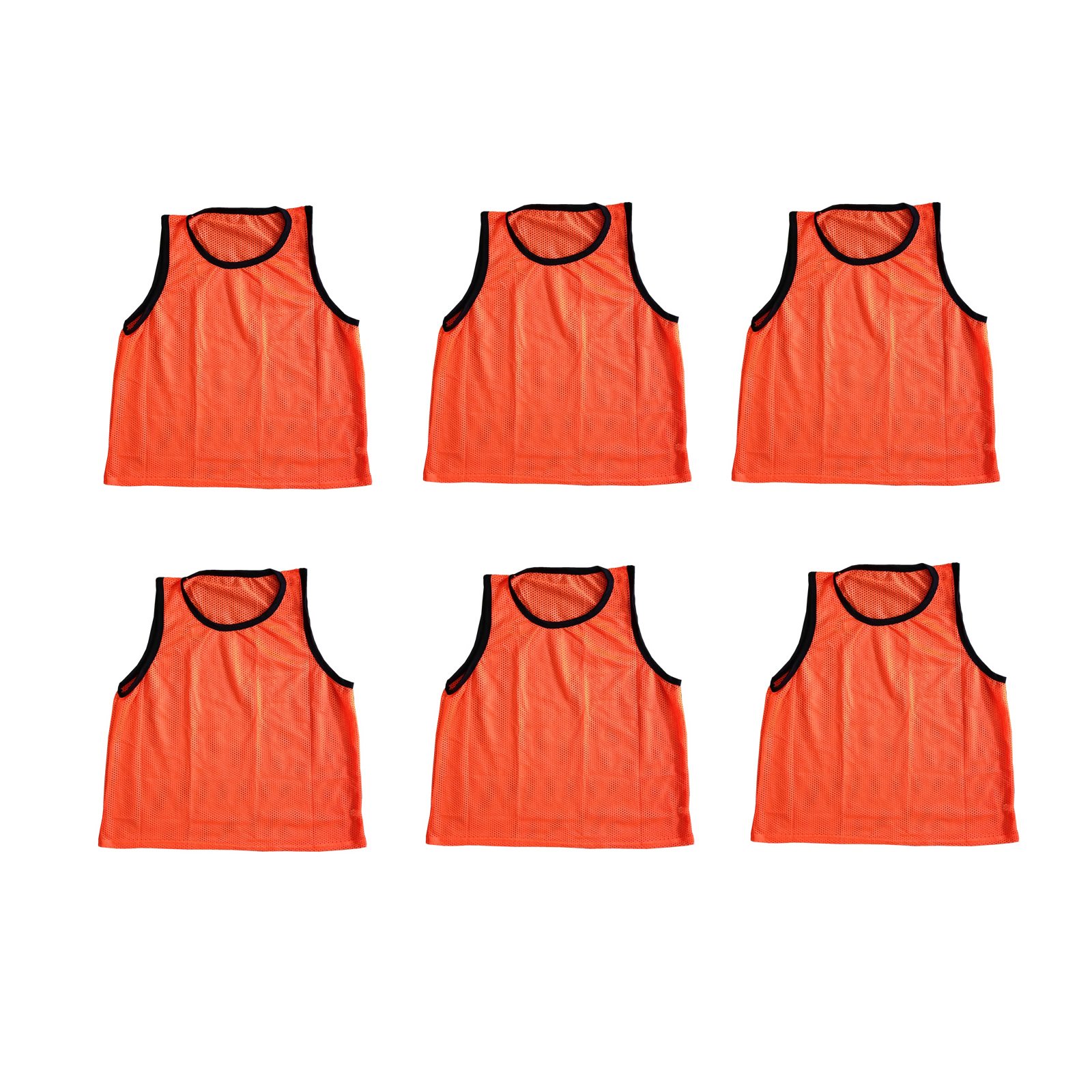 BlueDot Trading Adult Nylon Mesh Scrimmage Pinnies Training Vest for team practice for all kinds of sports Soccer, Lacrosse, Football, Basketball, Orange, 1 Pack of 6