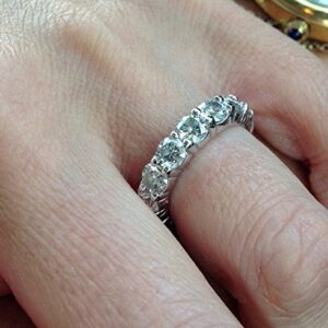 P3 POMPEII3 4 ct Diamond Eternity Wedding Ring 14K White Gold - Size 4.5