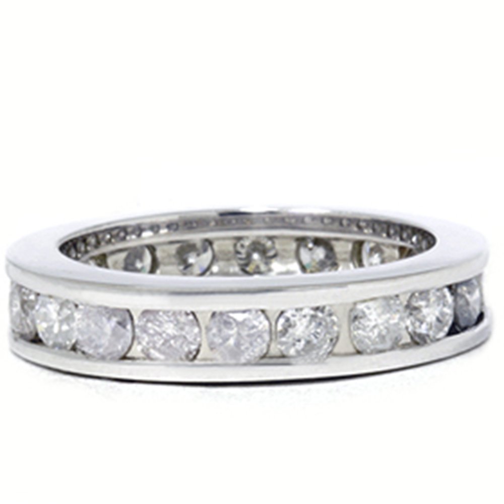 P3 POMPEII3 2ct Channel Set Diamond Eternity Ring 14K White Gold - Size 6.5