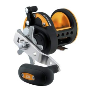 daiwa sgt50h seagate star drag saltwater conventional reel, black and orange finish