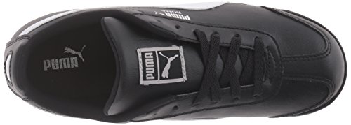 PUMA boys Roma Basic JR Sneaker, Black/White/Puma Silver, 7 M US Big Kid