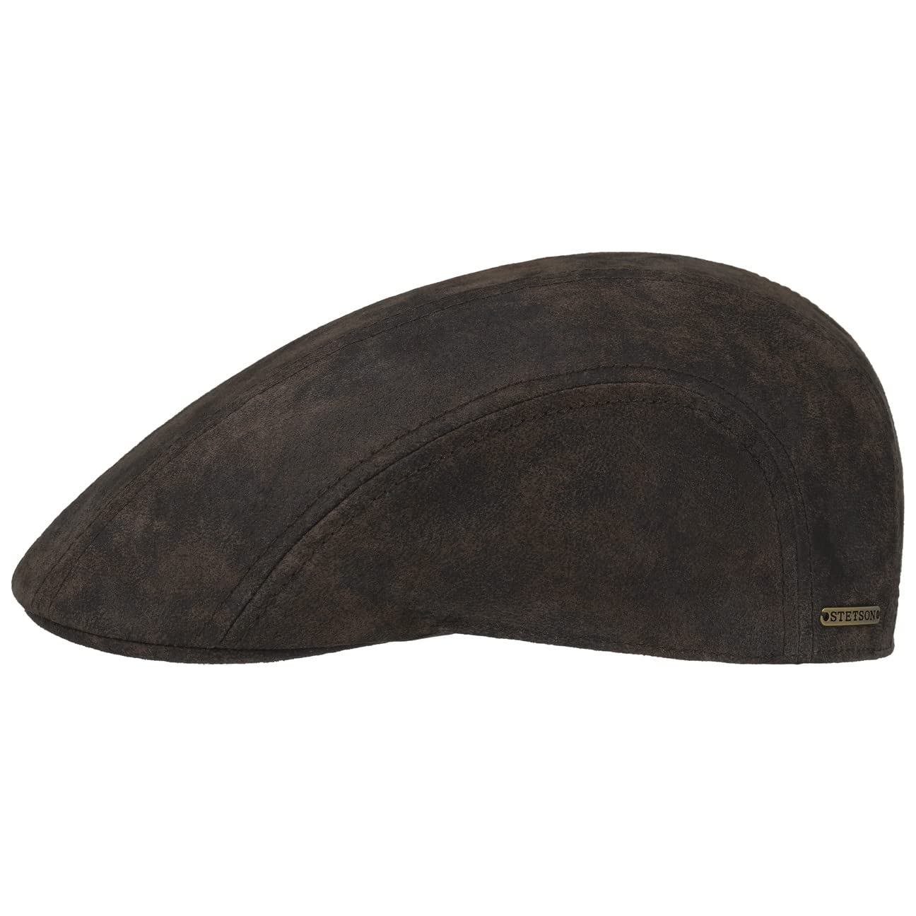 Stetson Madison Leather Flat Cap Men brown 7 1/4-7 3/8