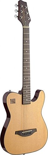 James Neligan EW3000CN Solid Body Folk Electric Guitar with Cutaway, Natural