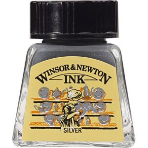 winsor & newton drawing ink, 14ml bottle, silver