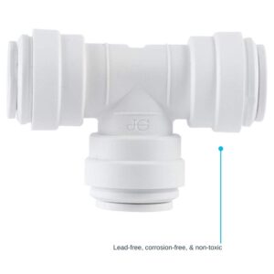 John Guest Speedfit 3/8 Inch Union Tee Connector, Push to Connect Plastic Plumbing Fitting, PP0212WP