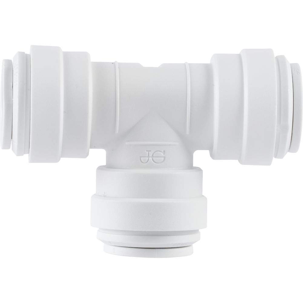 John Guest Speedfit 3/8 Inch Union Tee Connector, Push to Connect Plastic Plumbing Fitting, PP0212WP